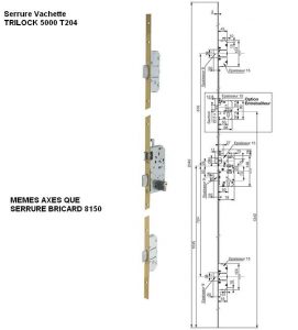Serrure Vachette 5000 trilock 50/70 -3 POINTS- Thoumyre.fr