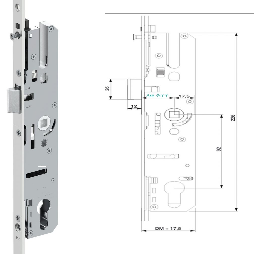Serrure MACO B‑TV GTS DM35 E92 - Thoumyre.fr